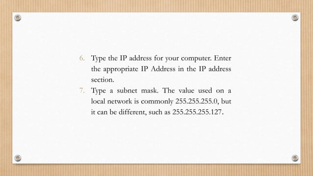 Assigning a static IP Address | PPT | Free Download Assigning a static IP Address | PPT | Free Download