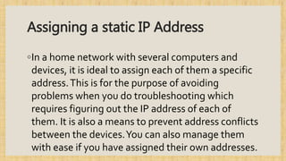 Assigning a static ip address (e l jb) | PPT