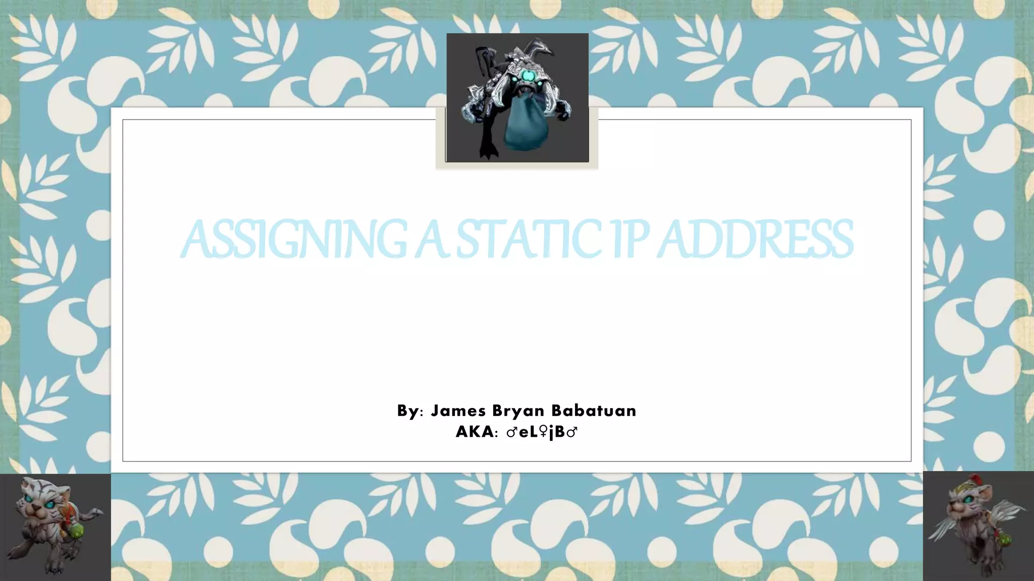 Assigning a static ip address (e l jb) | PPT