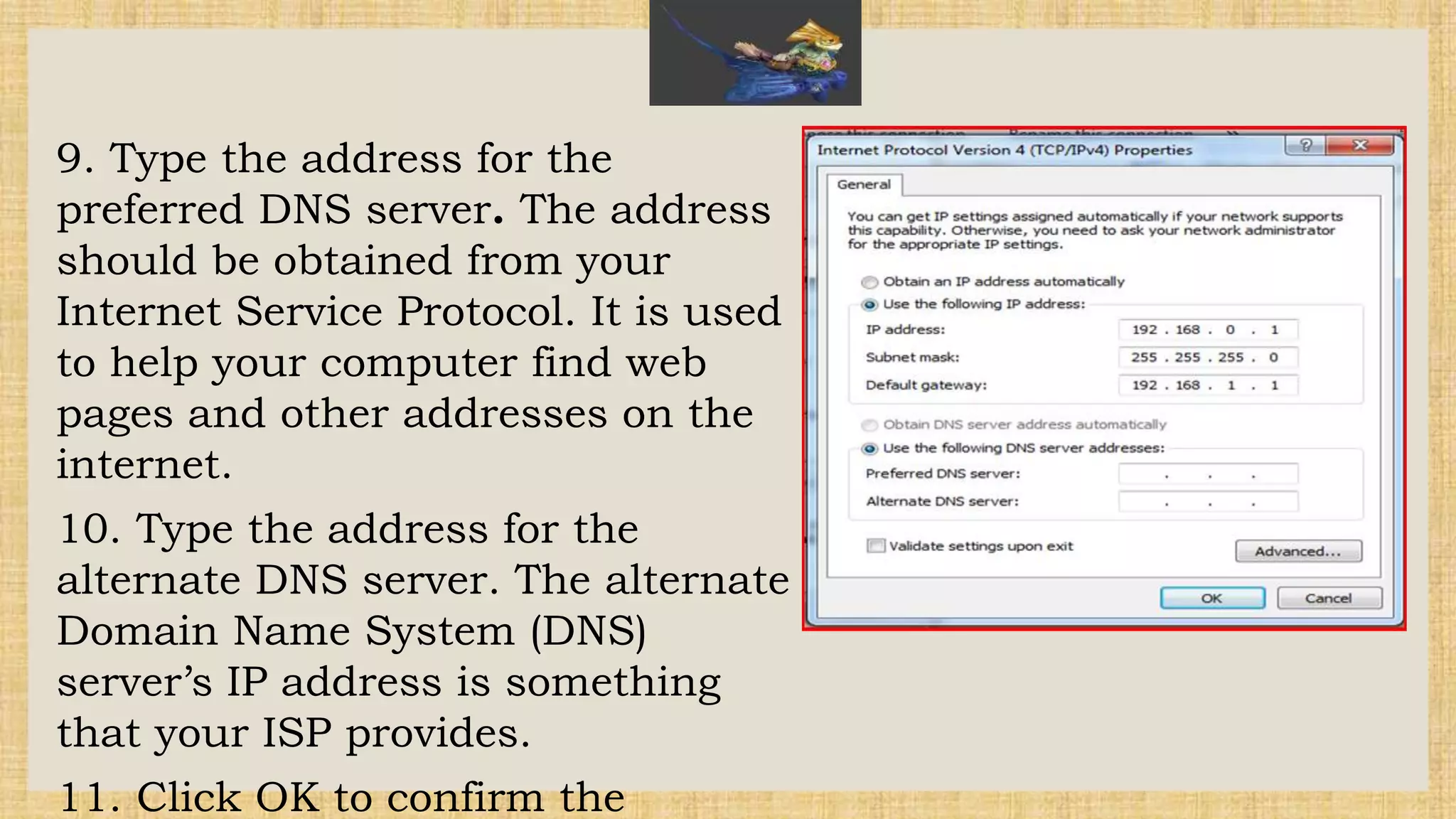 Assigning a static ip address (e l jb) | PPT
