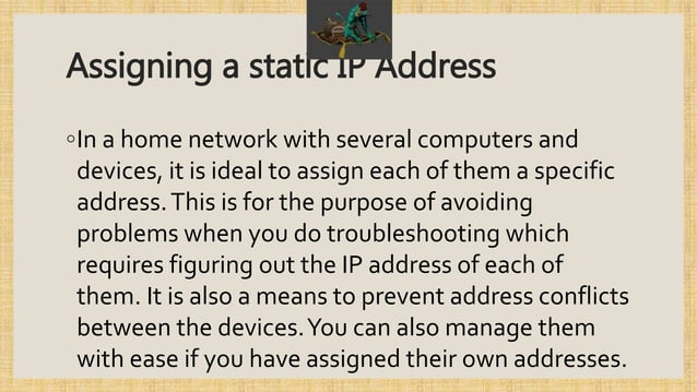 Assigning a static ip address (e l jb) | PPTX | Computer Networking ...