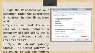 Assigning a static ip address (e l jb) | PPTX | Computer Networking ...