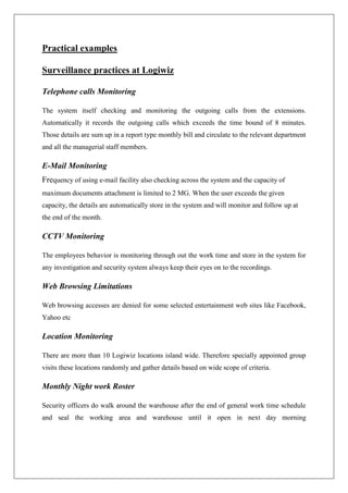 Workplace Surveilance | DOCX