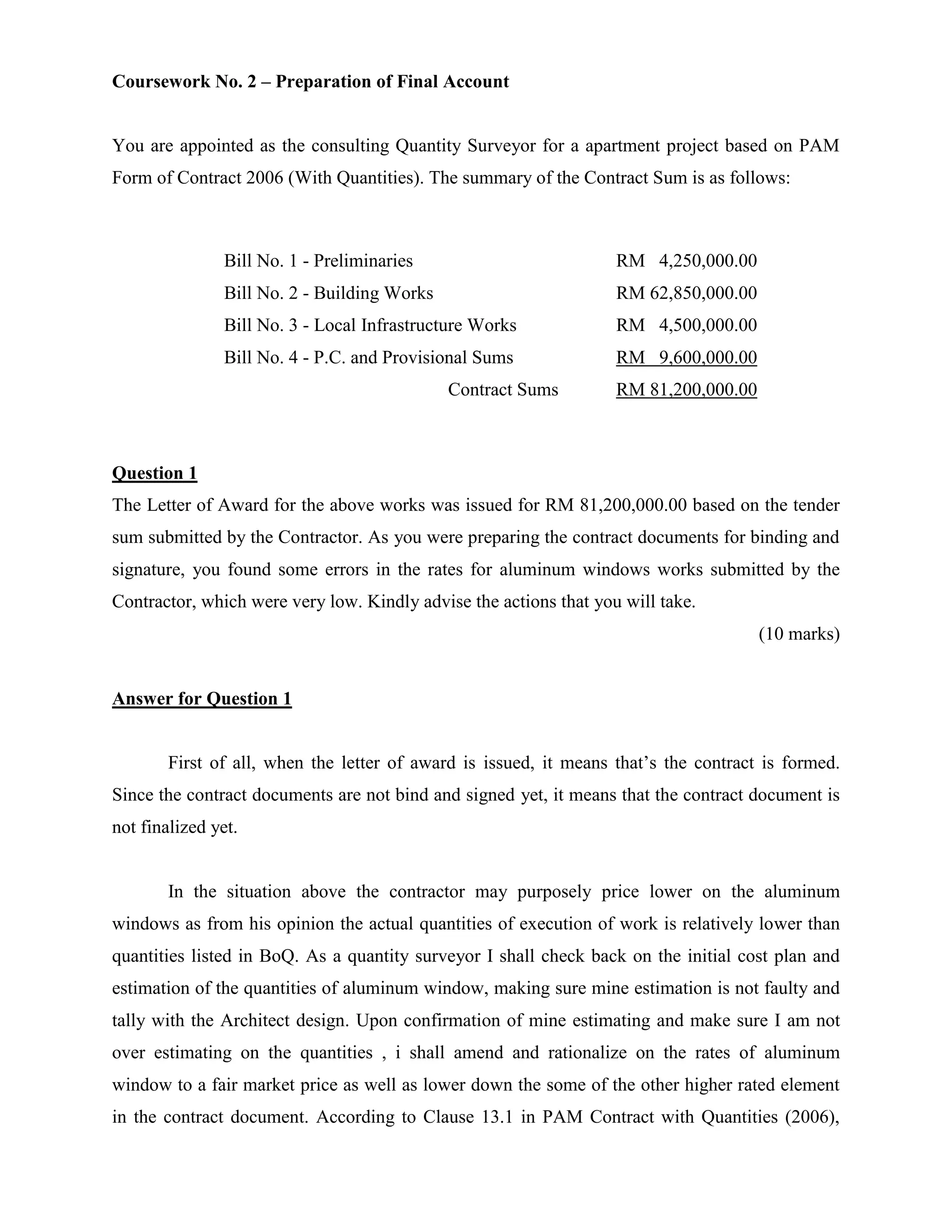 Assignmenr for pp2 final account | PDF