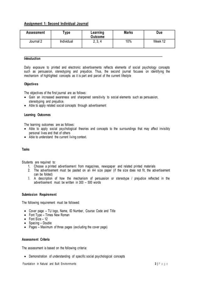 Assignment - individual-journal | PDF