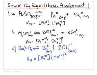 Assignment 1 Ksp Problems | PDF