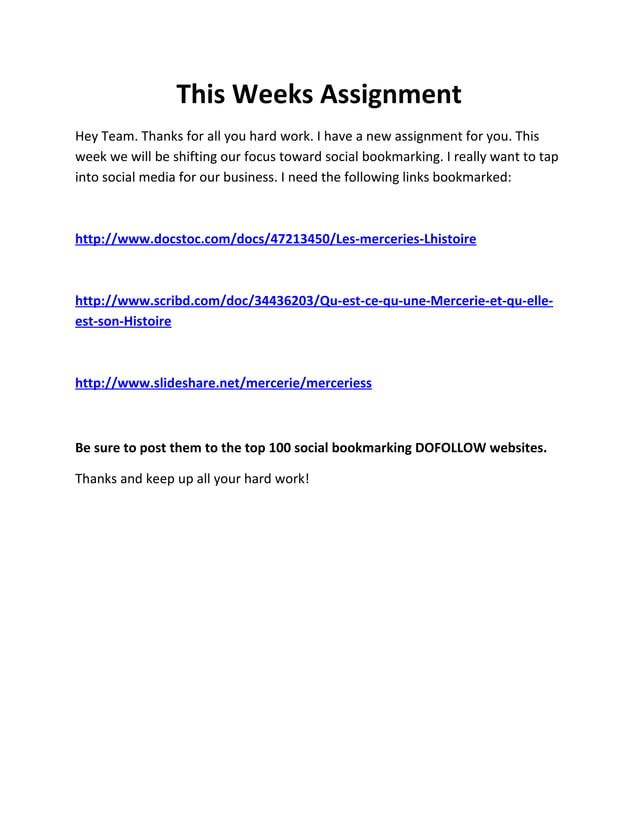 This week assignment | DOC