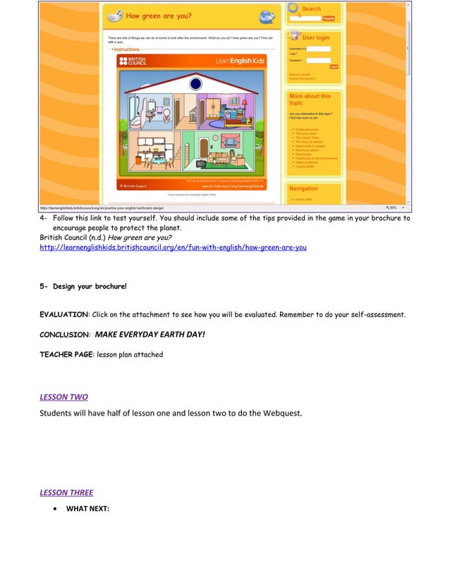 Lesson Plan (WebQuest) | DOC | Indoor Environmental Quality | Home & Garden