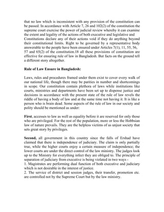 Assignment Assignment On: “How much Rule of Law is ensure in Bangladesh ...