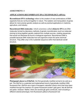 Recombinant Dna Animals