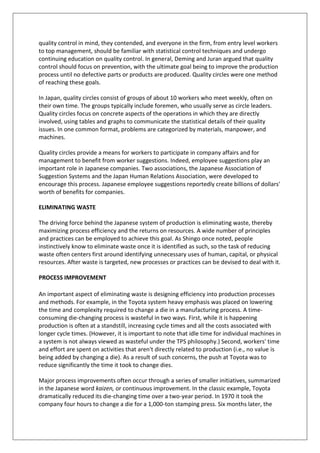 JAPANESE CONTRIBUTION TO PRODUCTION (OPERATION) MANAGEMENT | PDF