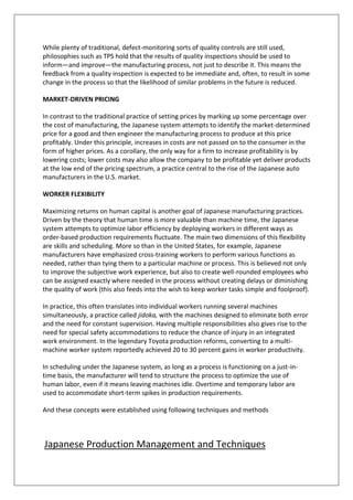 JAPANESE CONTRIBUTION TO PRODUCTION (OPERATION) MANAGEMENT | PDF