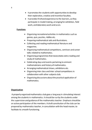 Mathematics Laboratory,Club,Library | DOCX