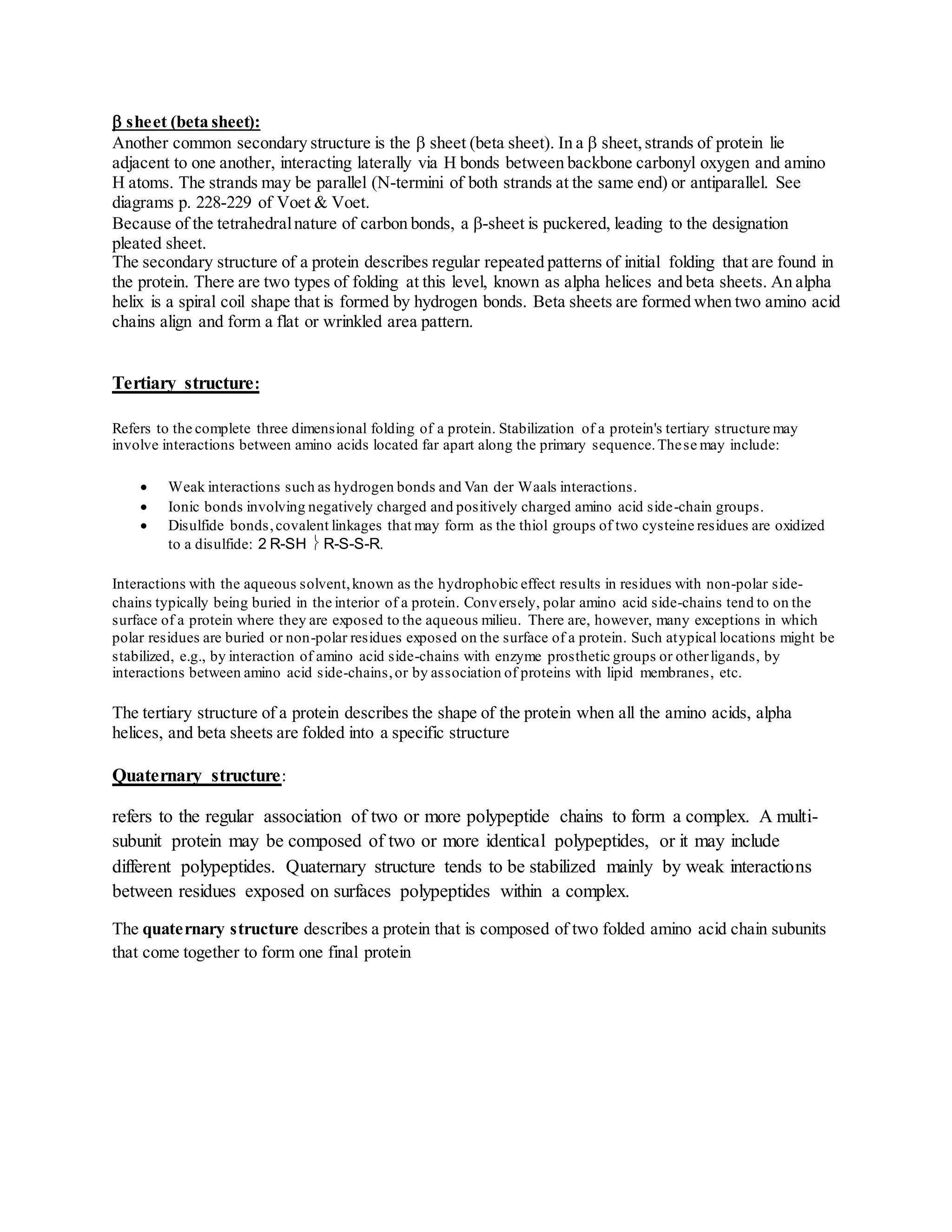 Protein Structure, Protein Denaturation, Taq Polymerase | PDF