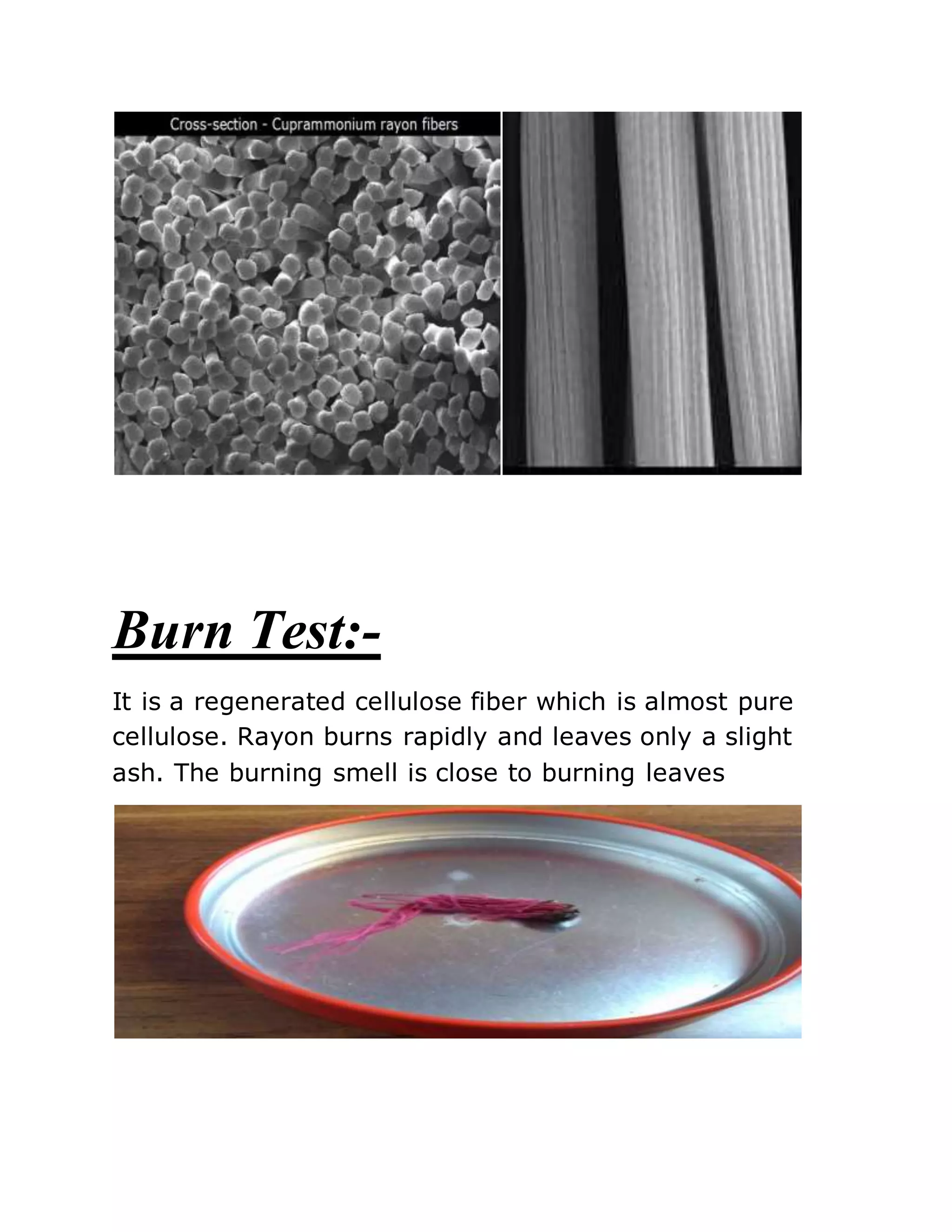 Microscopic View of fibers and their identification , solubility test ...