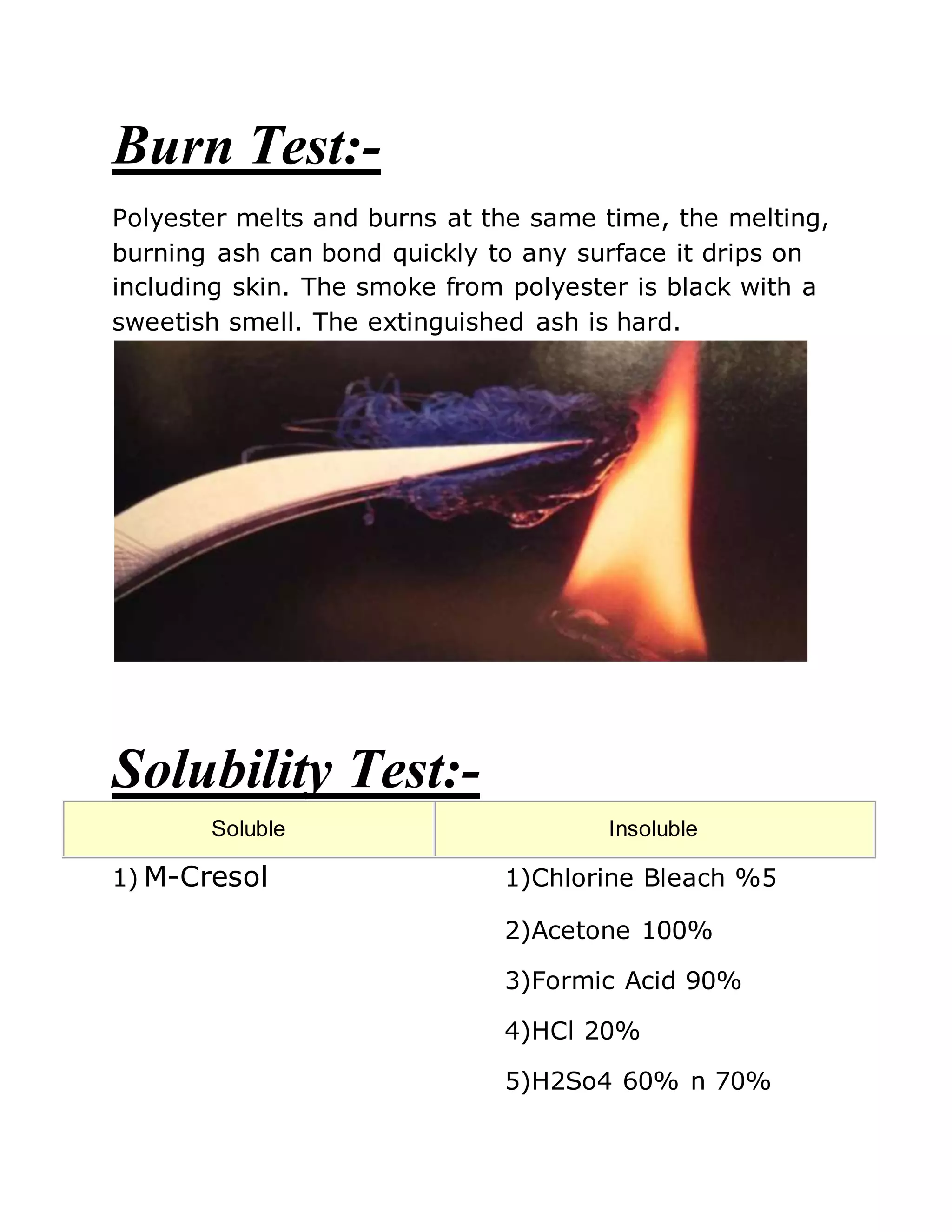 Microscopic View of fibers and their identification , solubility test ...