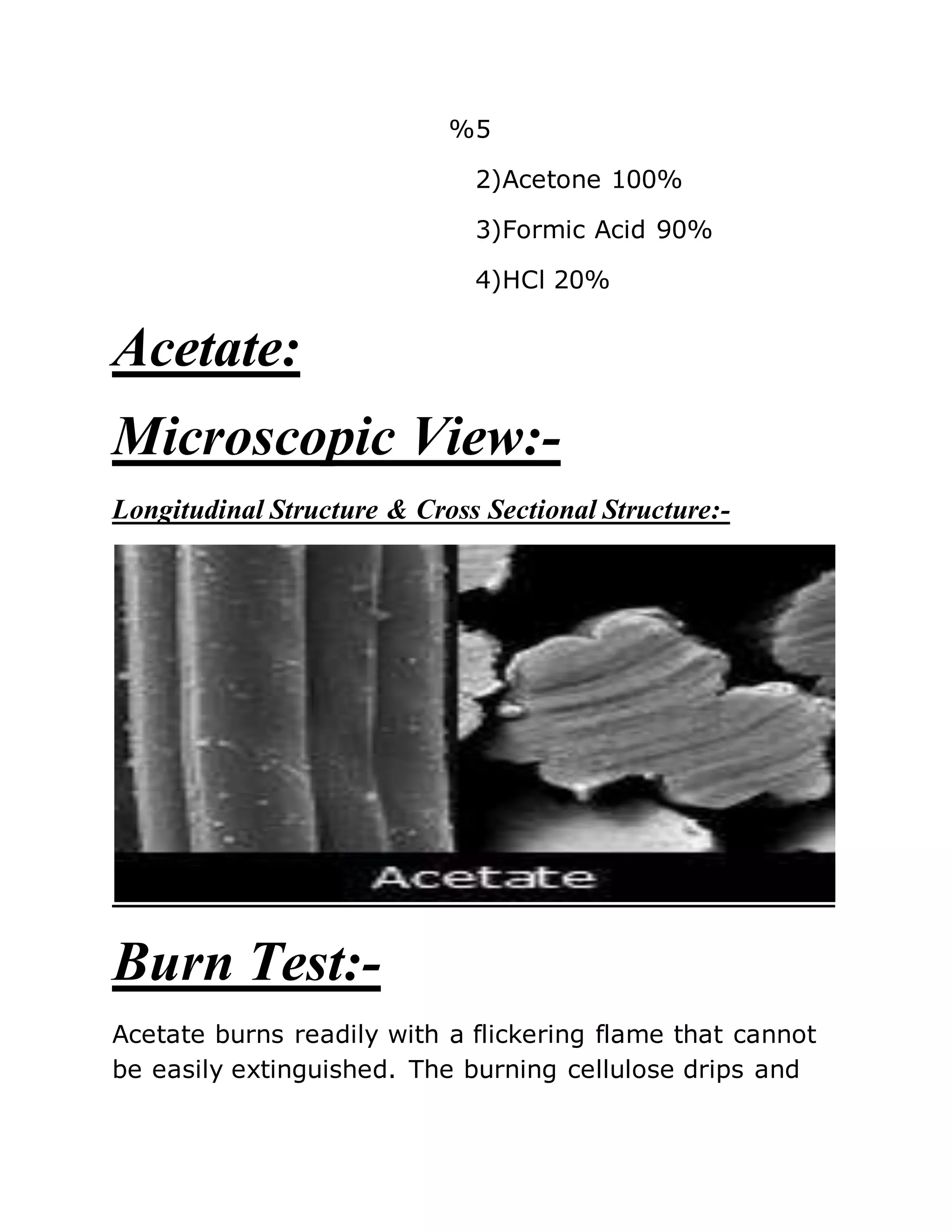 Microscopic View of fibers and their identification , solubility test ...