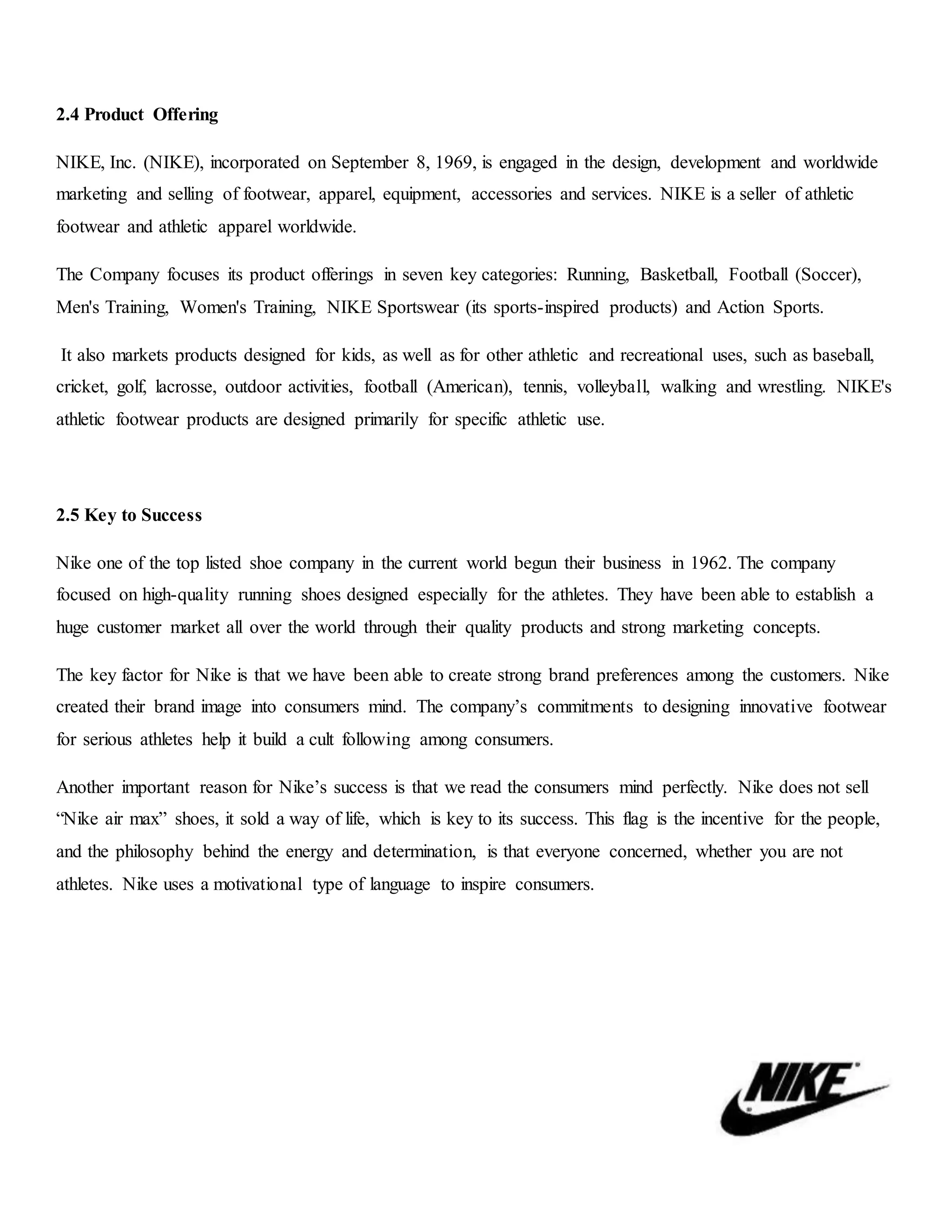 Assignment on Marketing Plan of Nike shoes | DOCX