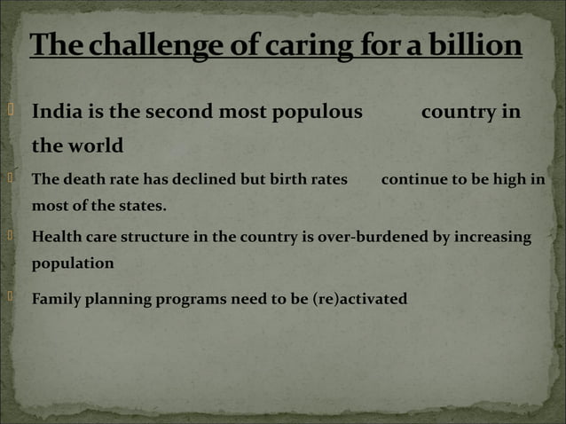 Study of various population factor and its effect. | PPT