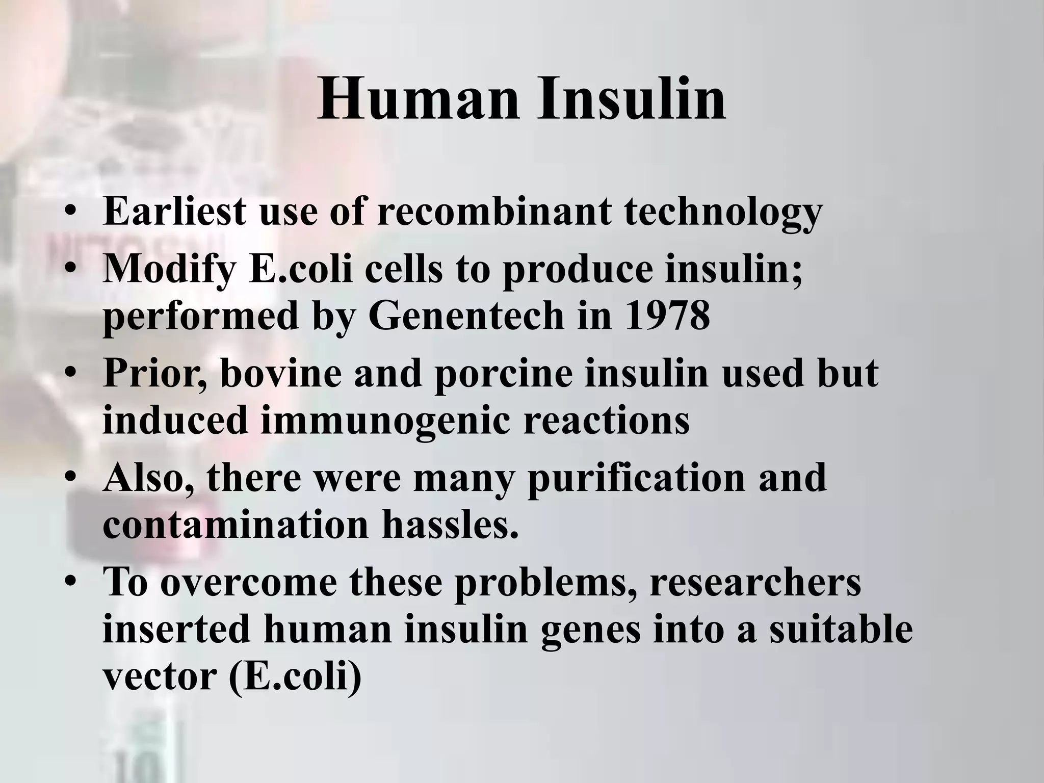 Production of Recombinant Pharmaceuticals | PPTX