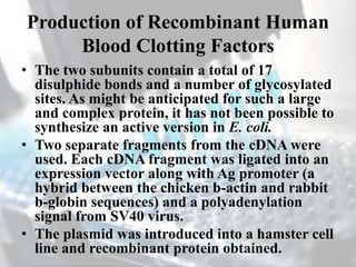 Production of Recombinant Pharmaceuticals | PPTX