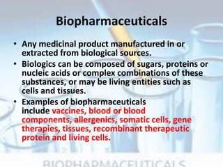 Biopharmaceutical Products, GMP, Manufacturing Facilities for ...