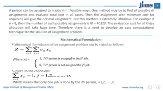 Assignment Problem | PPTX