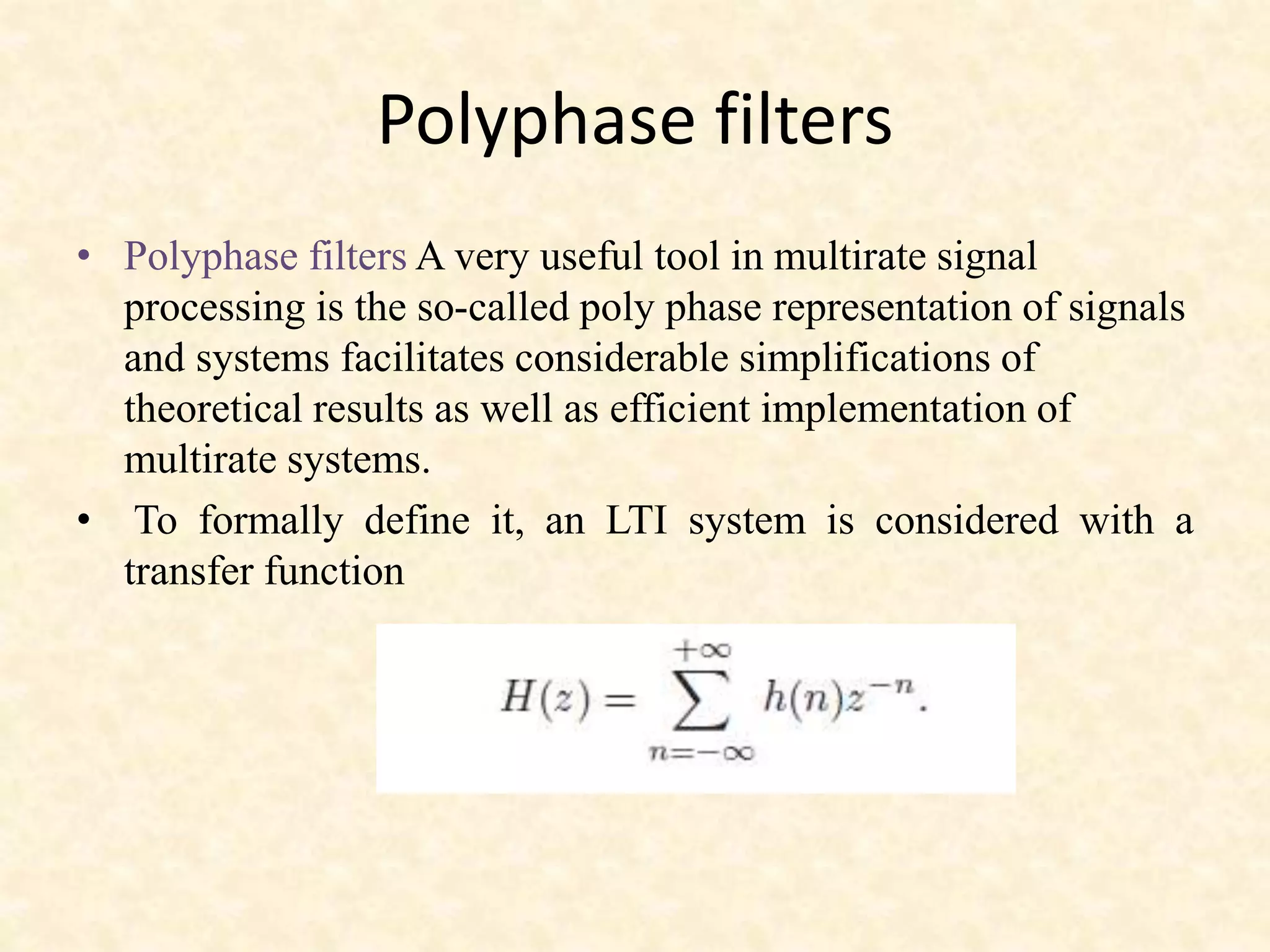 Multirate DSP | PPTX