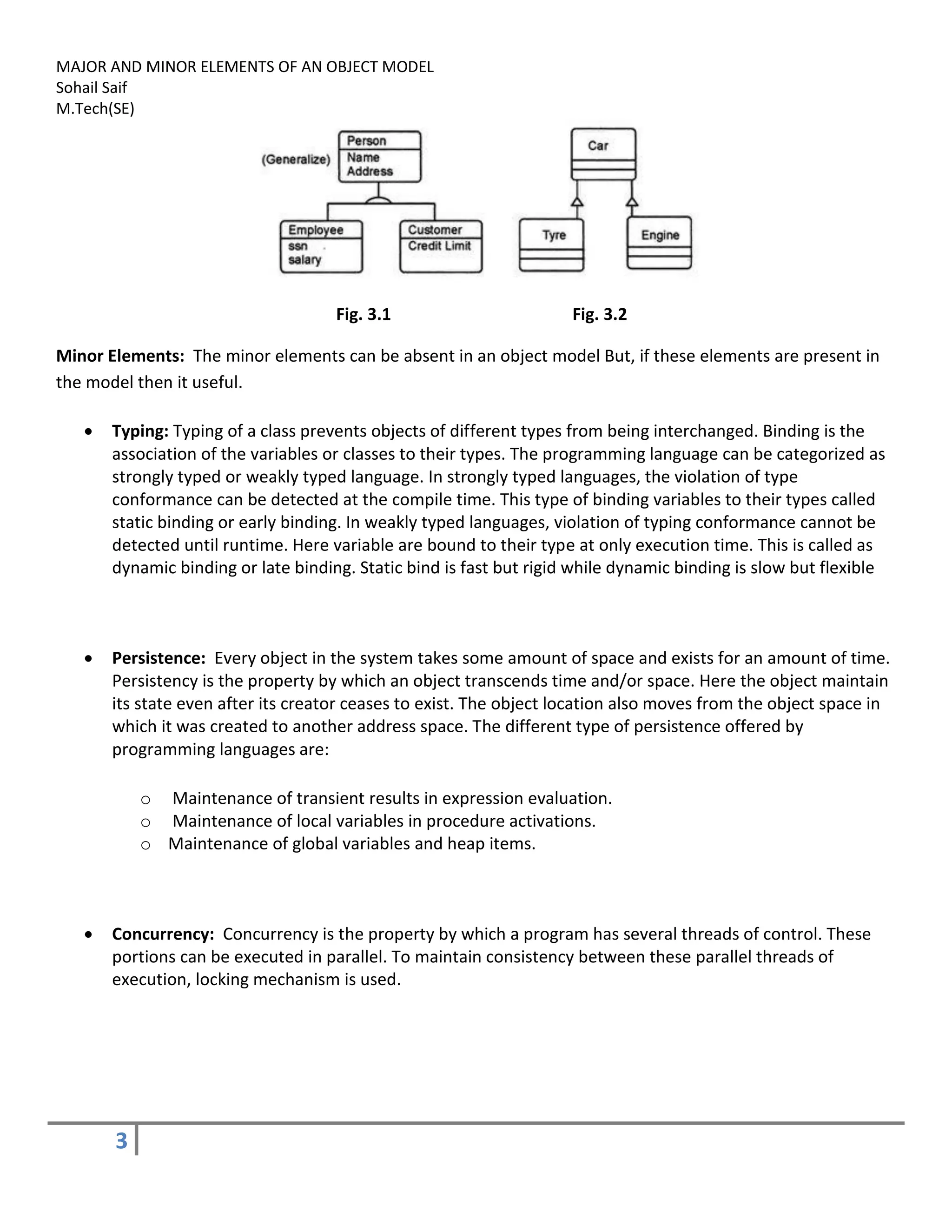 Major and Minor Elements of Object Model | PDF