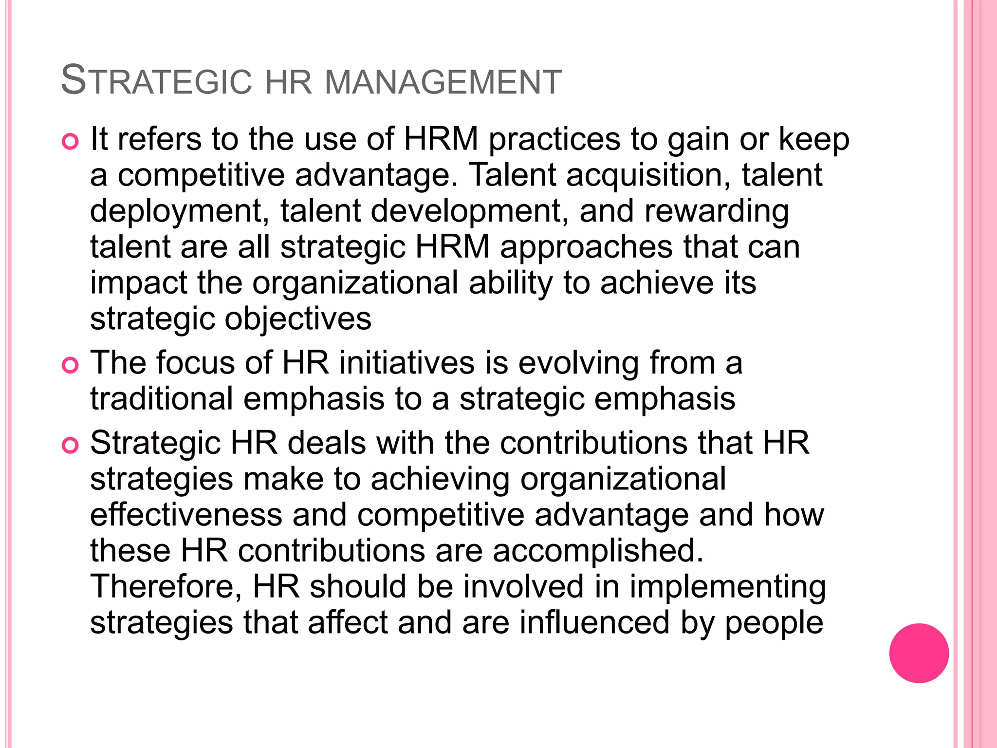 Strategic HR Management and Planning | PPTX