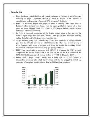 Engro Fertilizer limited cost analsis | PDF