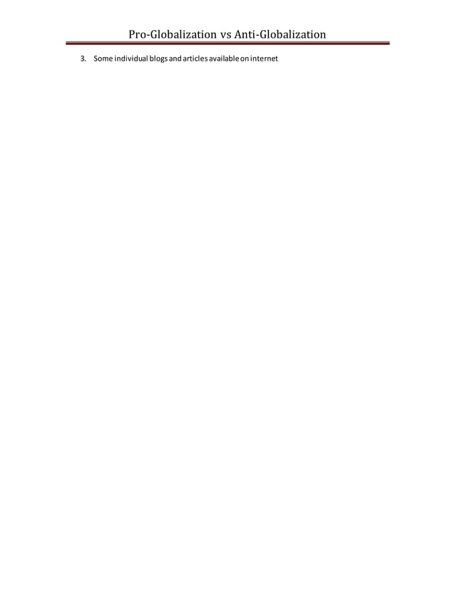 GLOBLIZATION PRO VS ANTI | PDF