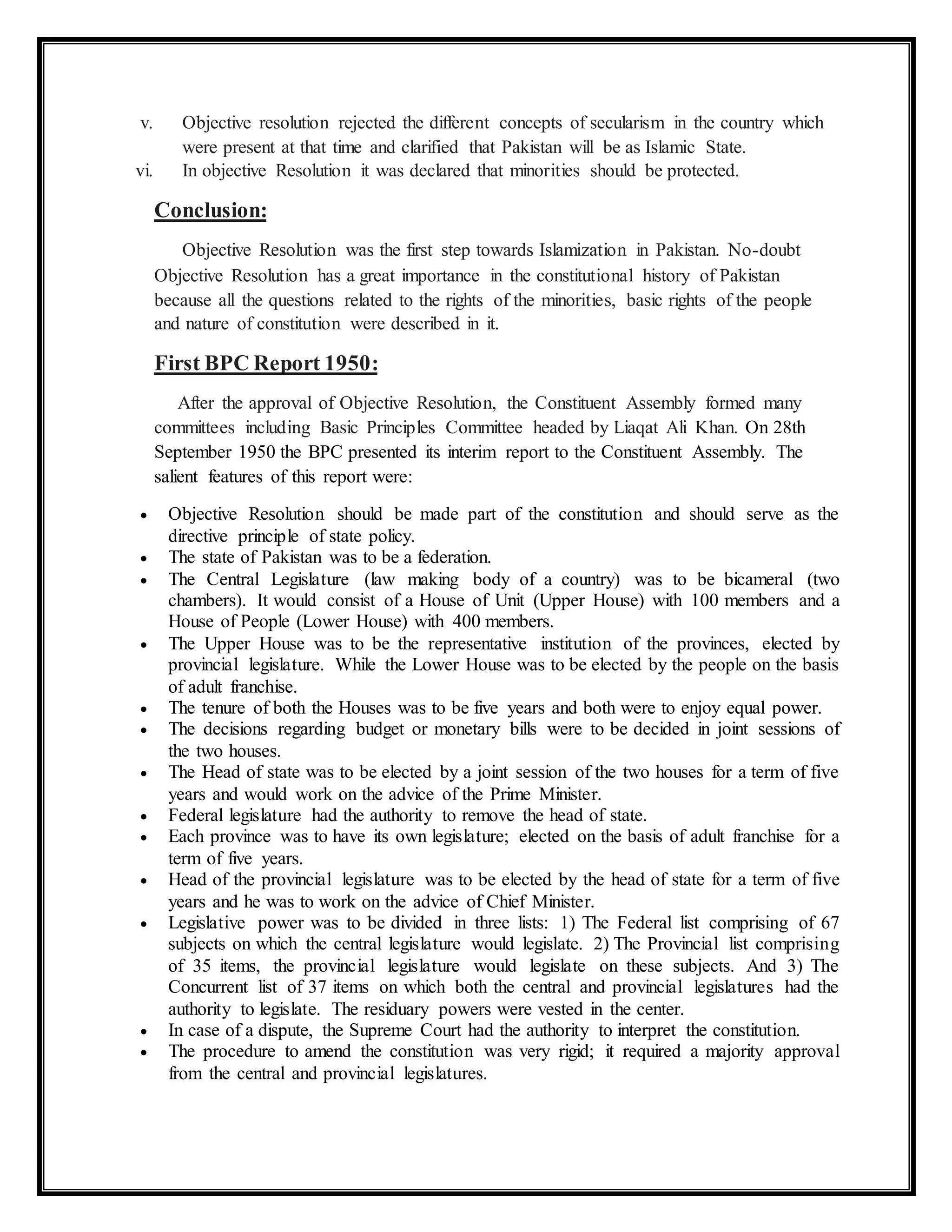 causes of delay of constitution of pakistan | DOCX