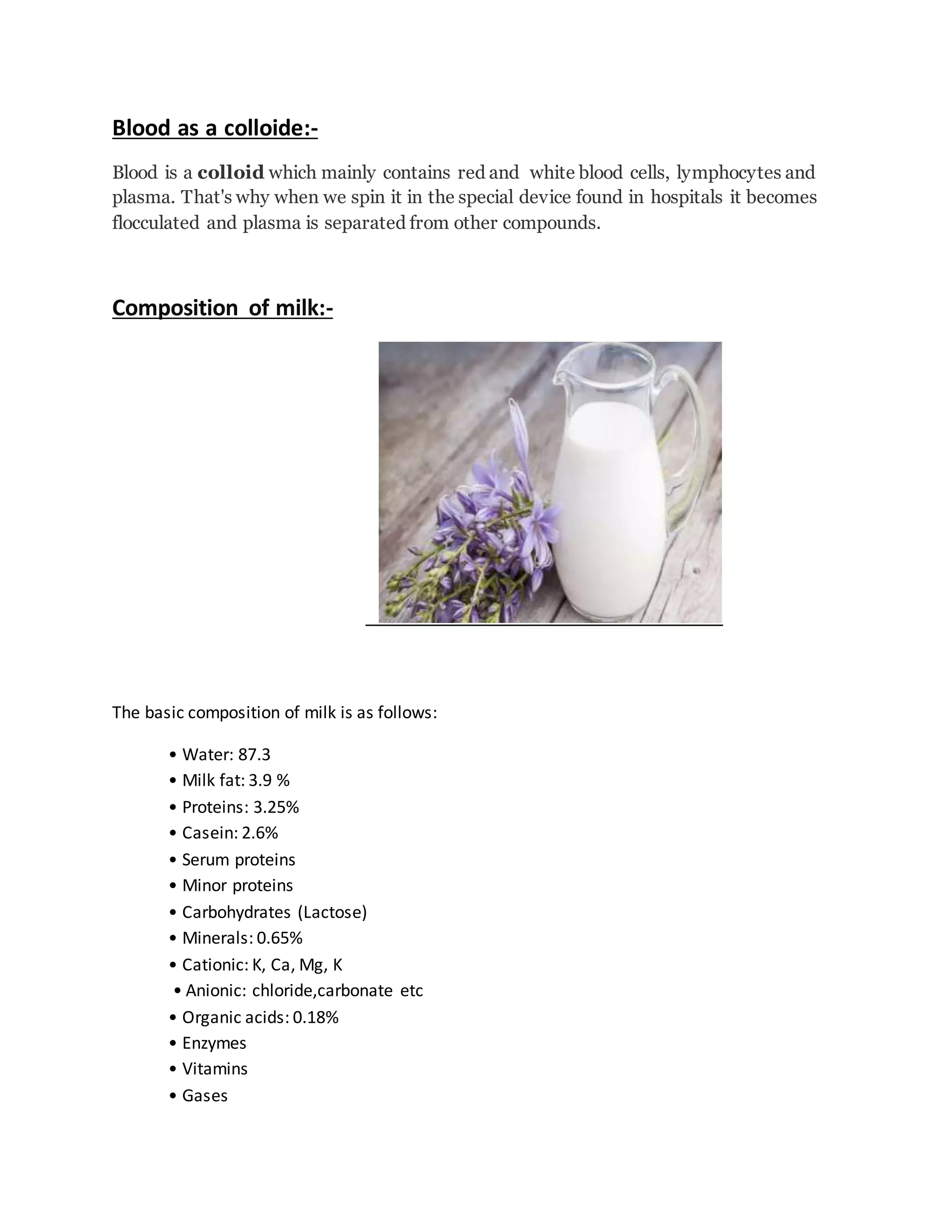 Assignment .Natural example of colloids | PDF | Free download