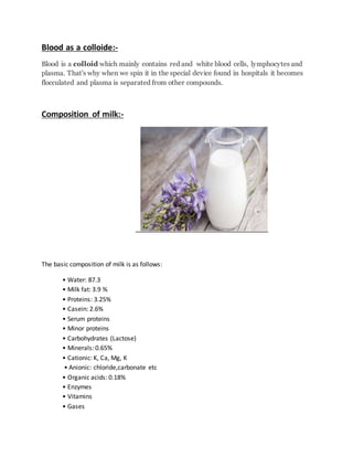 Assignment .Natural example of colloids | PDF