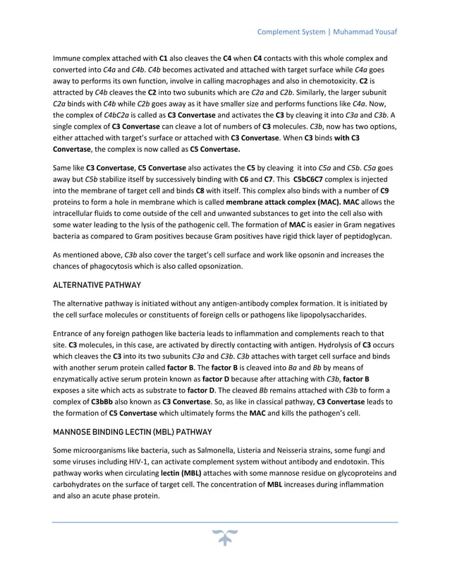 Complement System in Immunology- Immunology | PDF