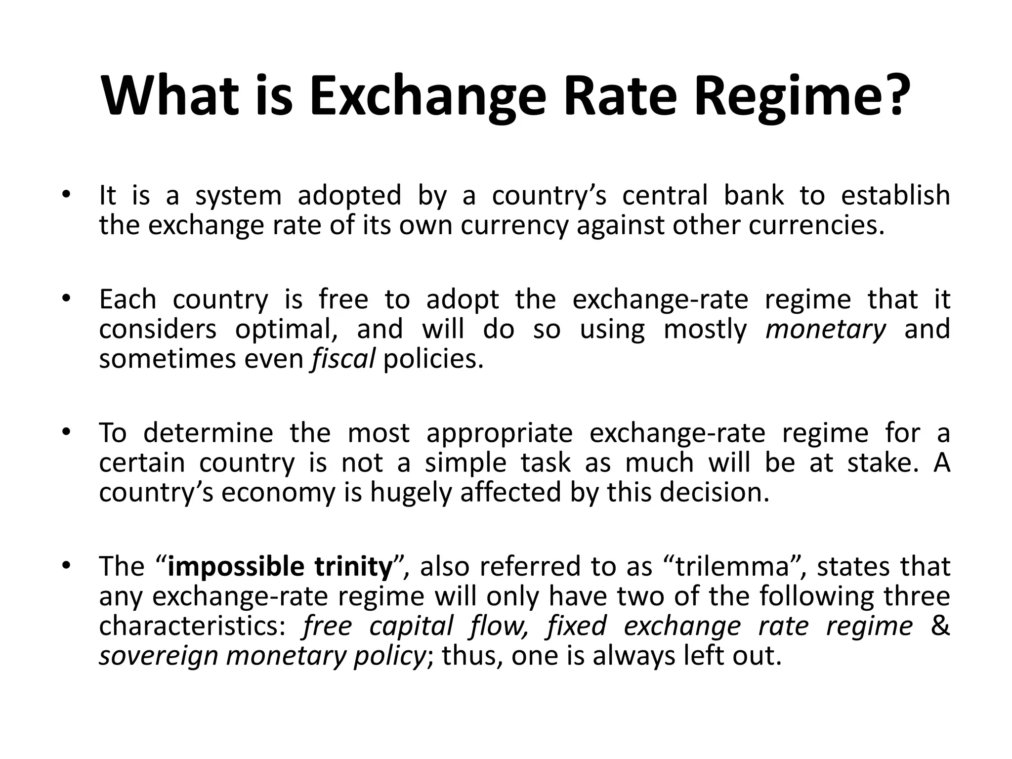 Global Exchange Rate Arrangements | PPTX