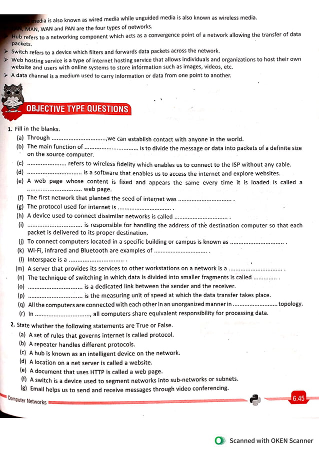 class 12th computer science assignments 1 Computer Networks.pdf class 12th computer science assignments 1 Computer Networks.pdf