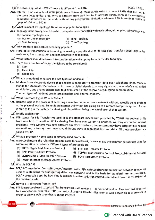 class 12th computer science assignments 1 Computer Networks.pdf class 12th computer science assignments 1 Computer Networks.pdf