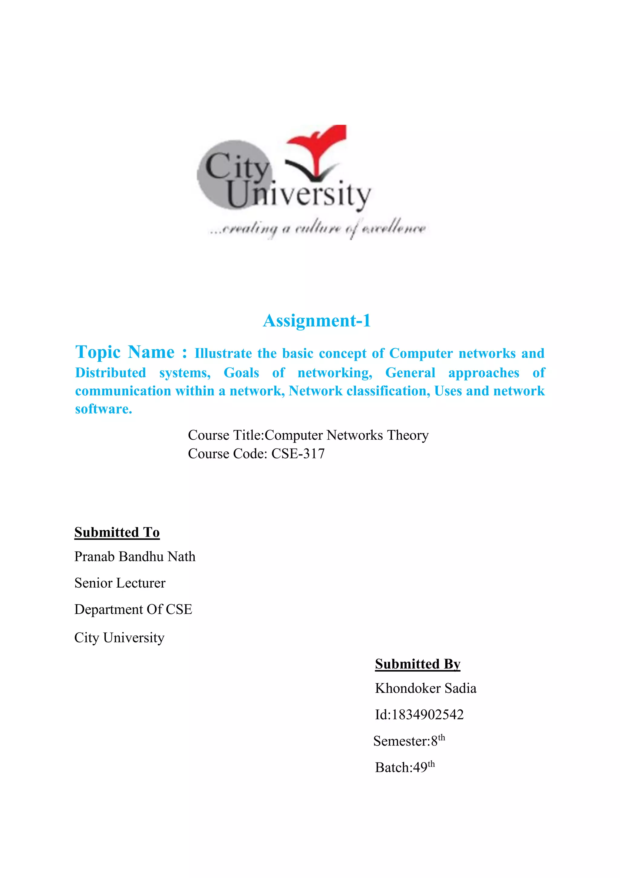 Assignment 1,computer networks-317 | PDF