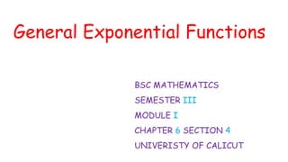 General Exponential Function | PPT