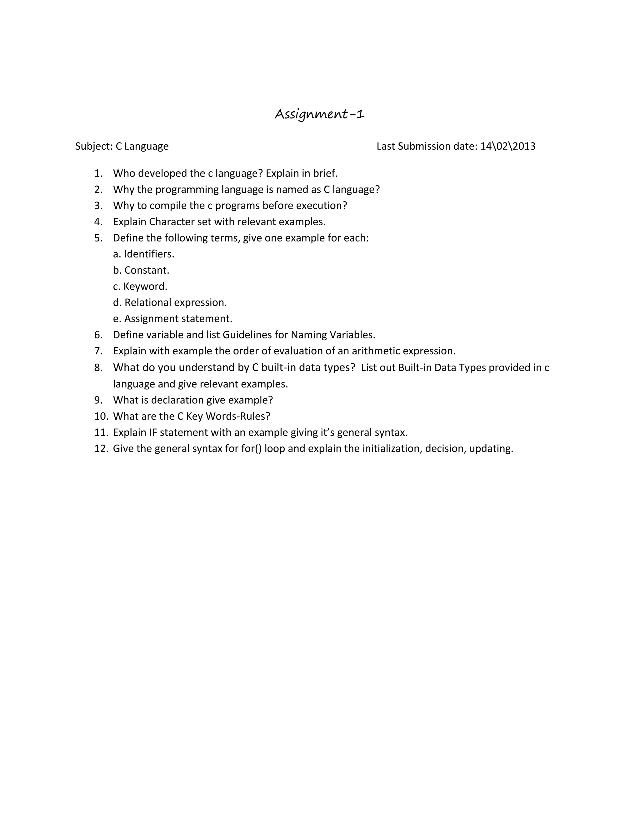 Assignment 1 for 2nd sem | PDF