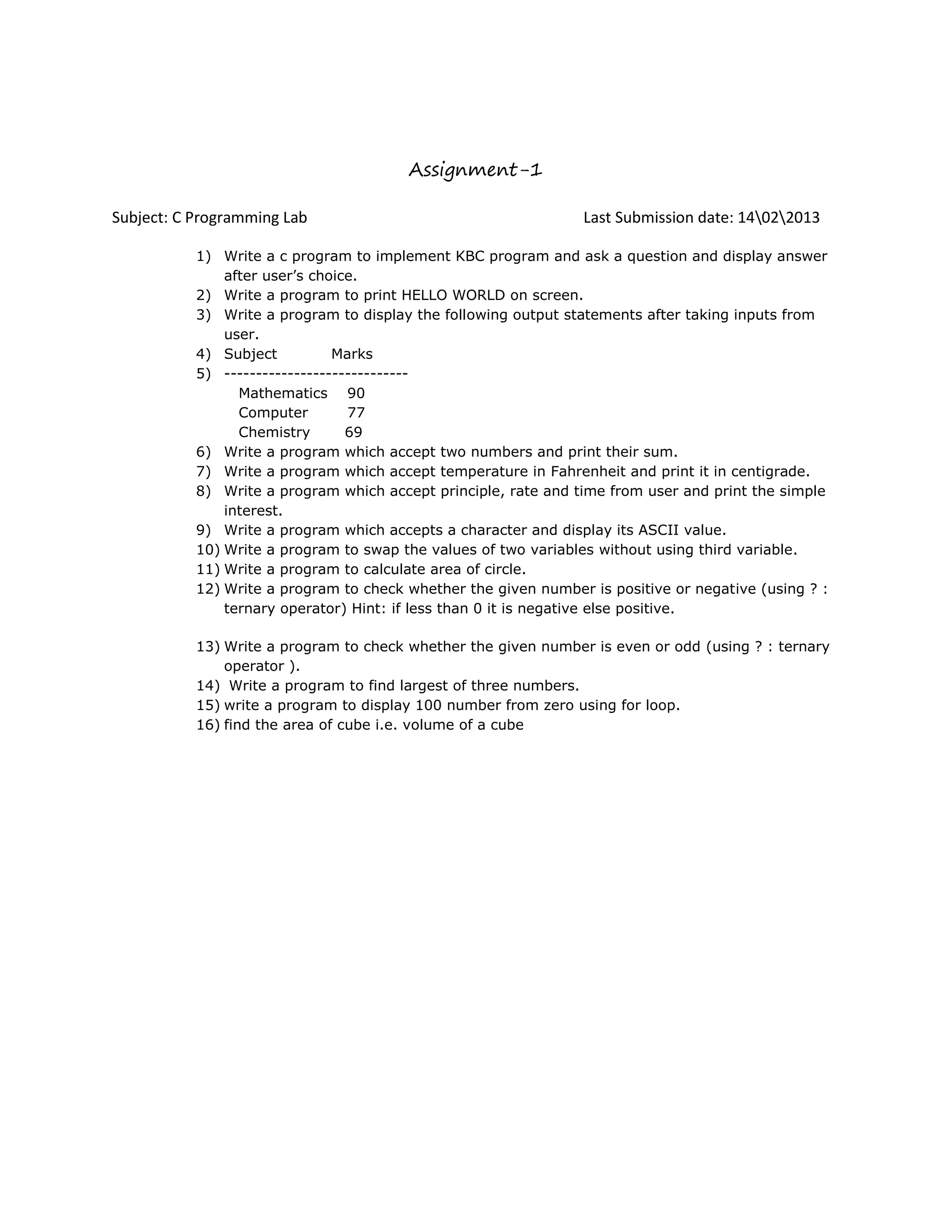 Assignment 1 for 2nd sem | PDF