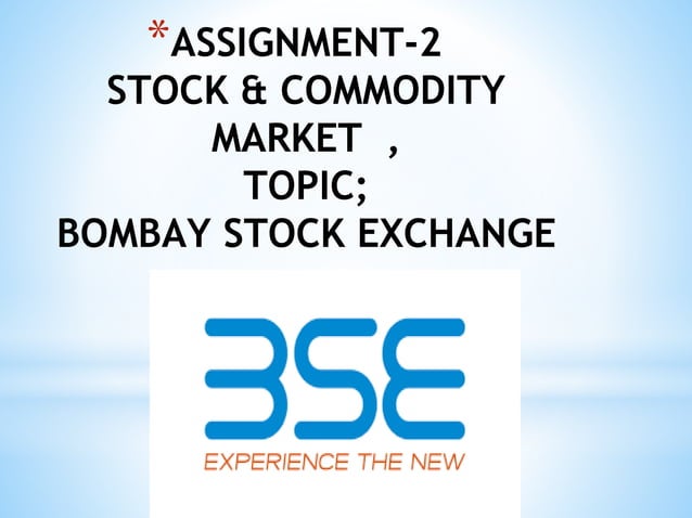 Bombay stock Exchange | PPTX