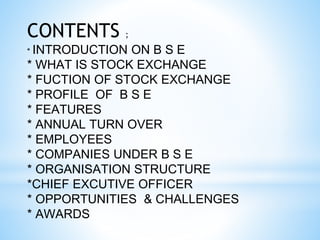 Bombay stock Exchange | PPTX