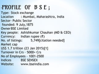 Bombay stock Exchange | PPTX