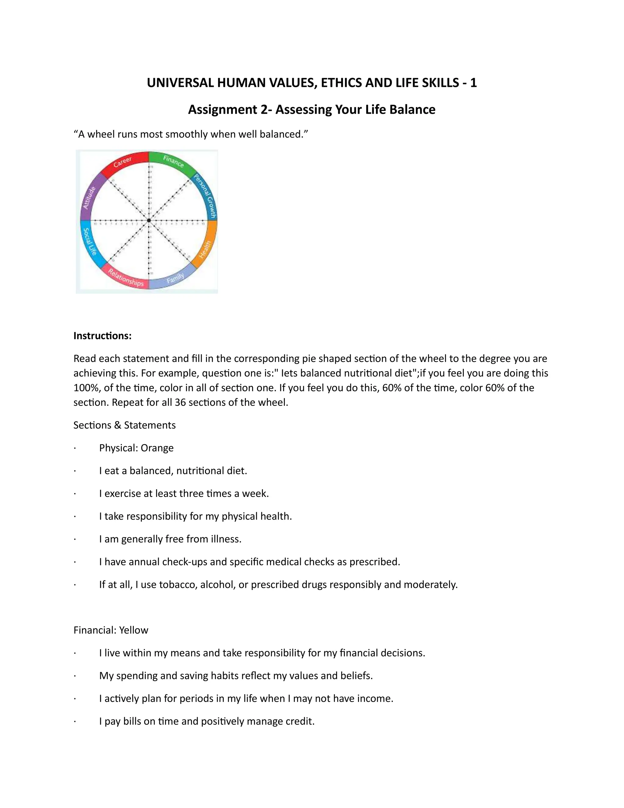 HUMAN VALUES AND ETHICS ASSIGNMENT FOR PRACTICE | PDF