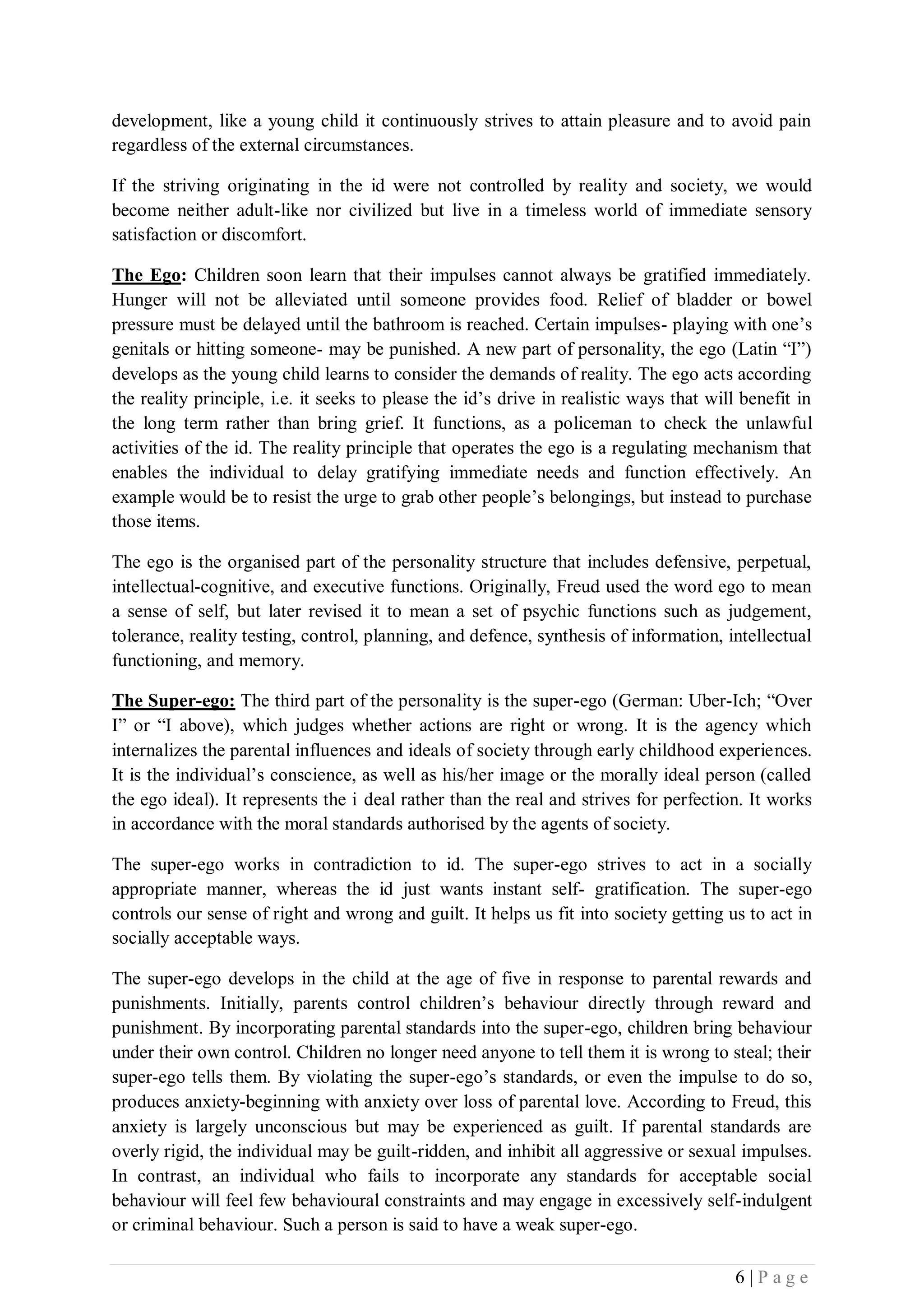 Nature and nurture, Piagot’s theory of cognitive development, Freud’s psychoanalytical ...