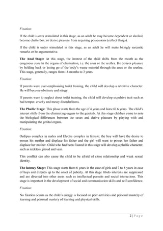 Nature and nurture, Piagot’s theory of cognitive development, Freud’s psychoanalytical ...