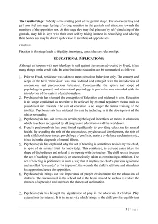 Nature and nurture, Piagot’s theory of cognitive development, Freud’s psychoanalytical ...
